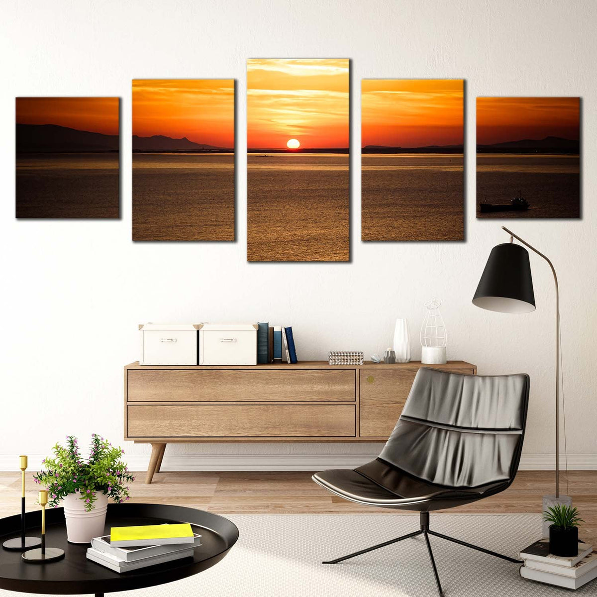 Izmir Sea Canvas Wall Art Turkey Brown Ocean Canvas Print Yellow Ora